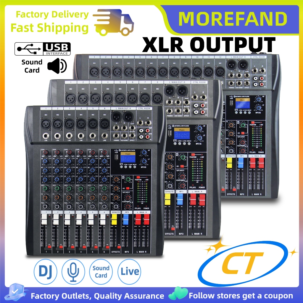 Jual AUDIO MIXER XLR OUTPUT CT6/CT8/CT12 BLUETOOTH,USB,RECORD,SOUND ...