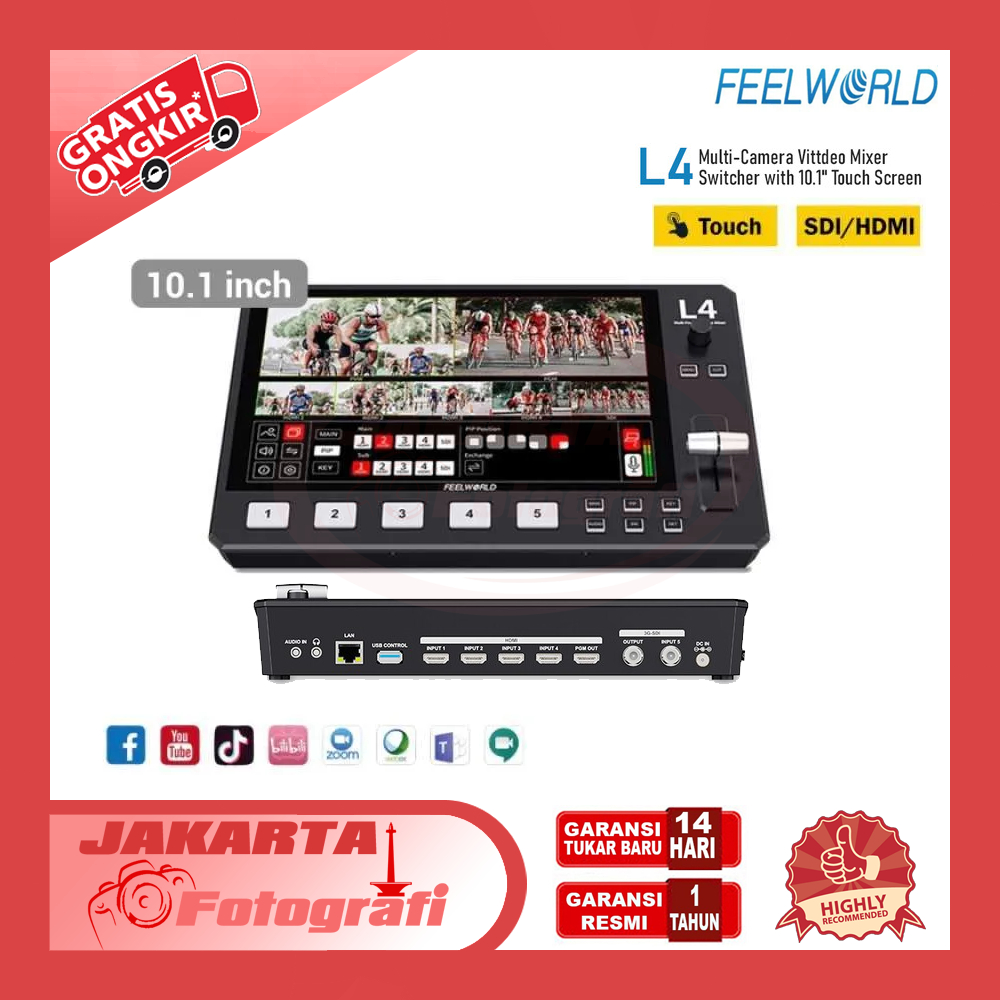 Jual FeelWorld L4 HDMI Livestream Switcher with 10.1" LCD Monitor ...
