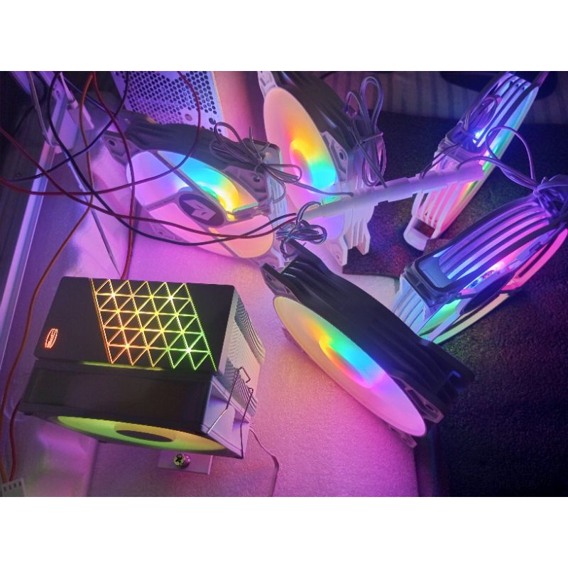 Jual pc cooler argb 4 pipe + fan casing rgb putih 5 pcs | Shopee Indonesia