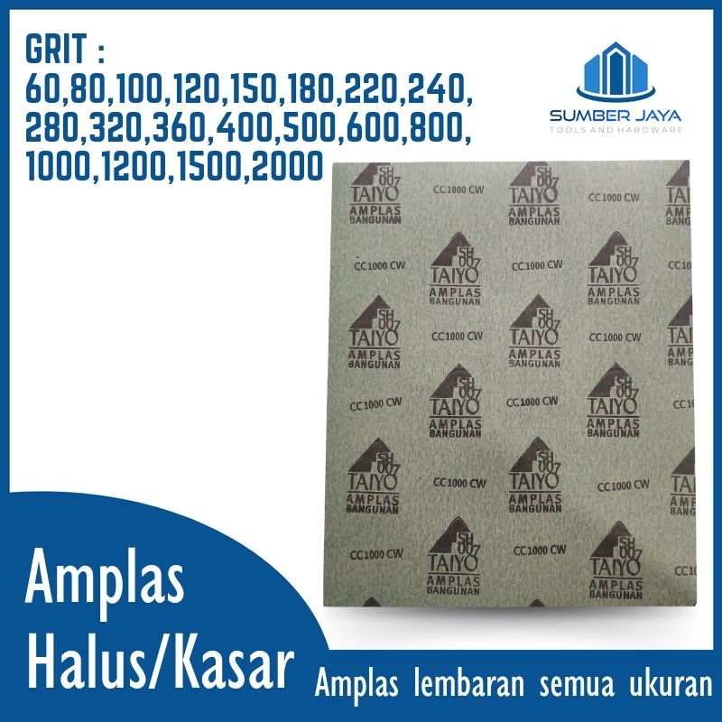 Jual Amplas halus amplas kasar lembaran semua ukuran amplas taiyo ...