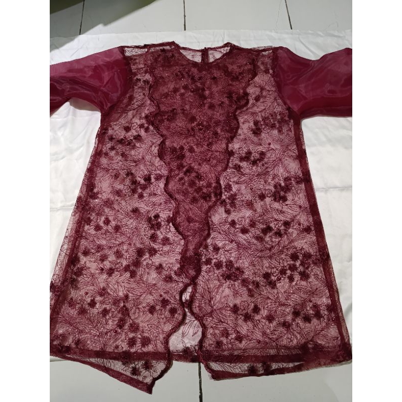 Jual Zize Outer Brukat Mix Organza Panjang Muslim( MOTIF BRUKAT RENDEM ...