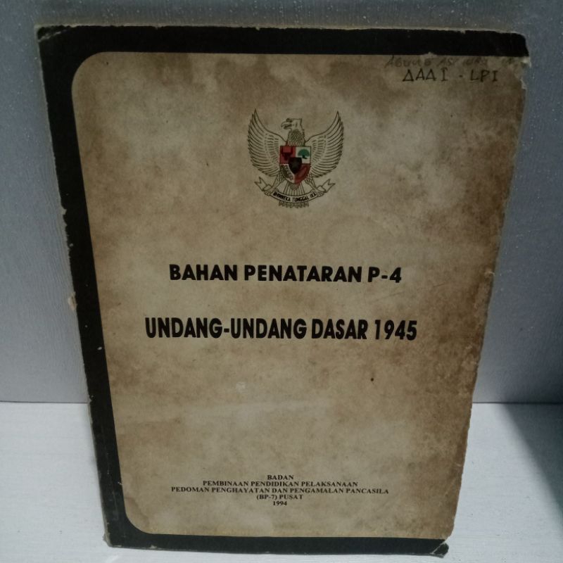 Jual Buku Original BAHAN PENATARAN P-4 UNDANG UDANG DASAR 19945 ...