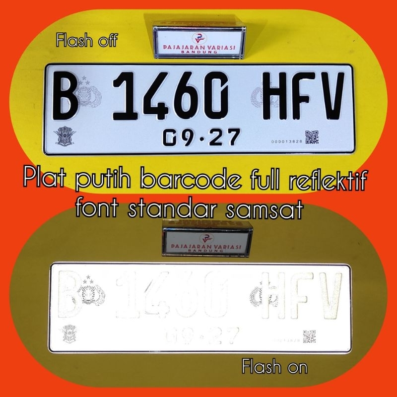 Jual plat full reflektif putih barcode | Shopee Indonesia