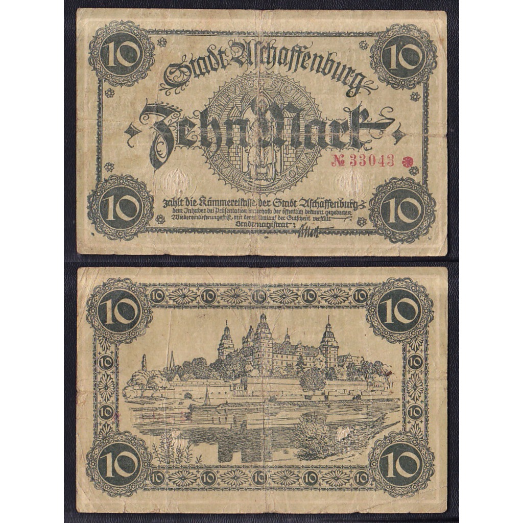Jual Uang kertas darurat militer (notgeld) Jerman 10 Mark tahun 1918 ...