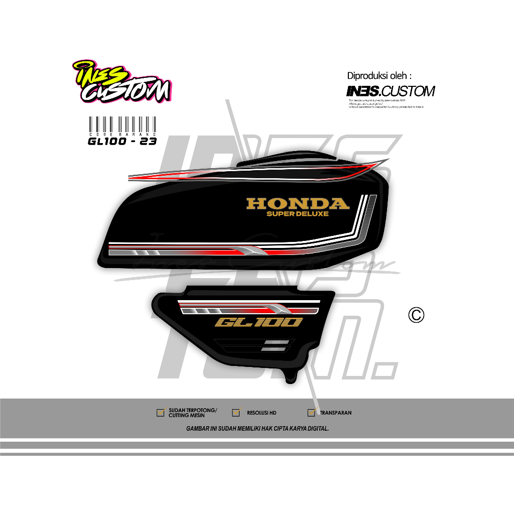 Jual Striping gl 100 custom orignal transparan striping gl 100 daily ...