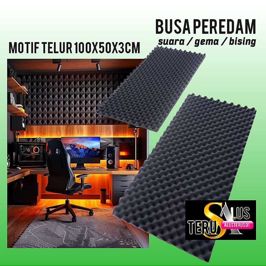 Jual BUSA TELUR PEREDAM SUARA RUANGAN 100X50X3CM AKUSTIK FOAM UNTUK ...