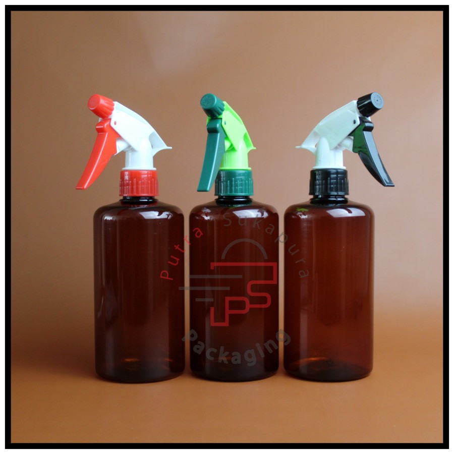 Jual Botol Spray Triger 500ml Amber PET / Botol Kispray big trigger 500ml | Shopee Indonesia