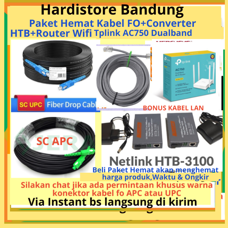 Jual Kabel Fiber Optik Dropcore FTTH Kabel FO 50m 75m 80m Bundling HTB ...