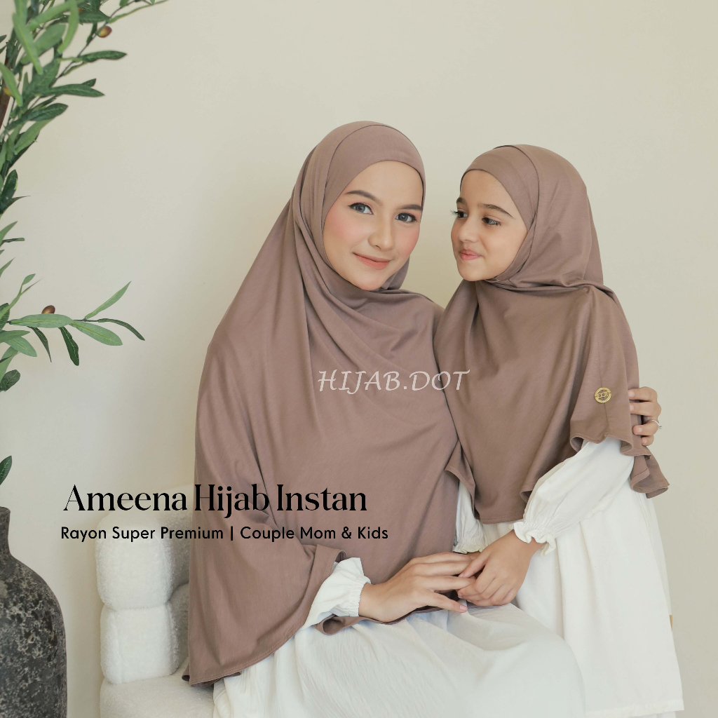 Jual Ameena Hijab Instan Rayon Premium Couple Moms & Kids By Hijab.DOT | Shopee Indonesia