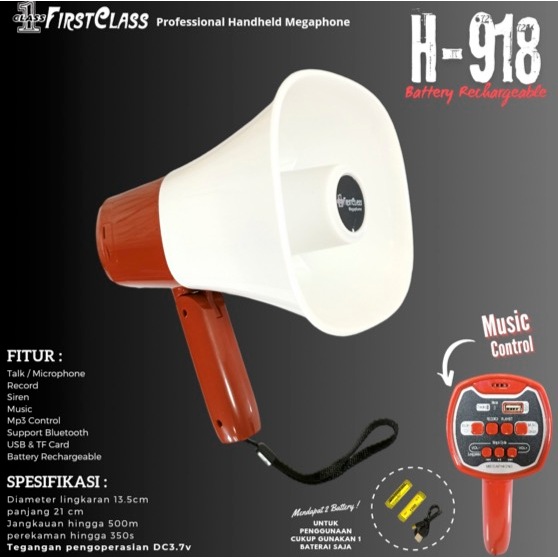 Jual Megaphone Merah Putih H 918 Toa pengeras suara H918 dilengkapi 2 ...