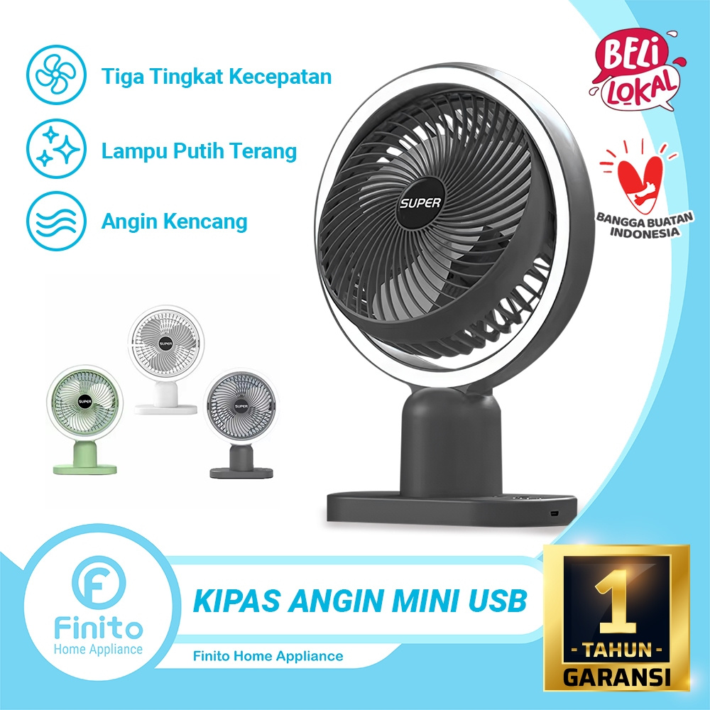 Jual Kipas Angin Meja Wireless Portable Dengan Lampu LED Terang Isi ...