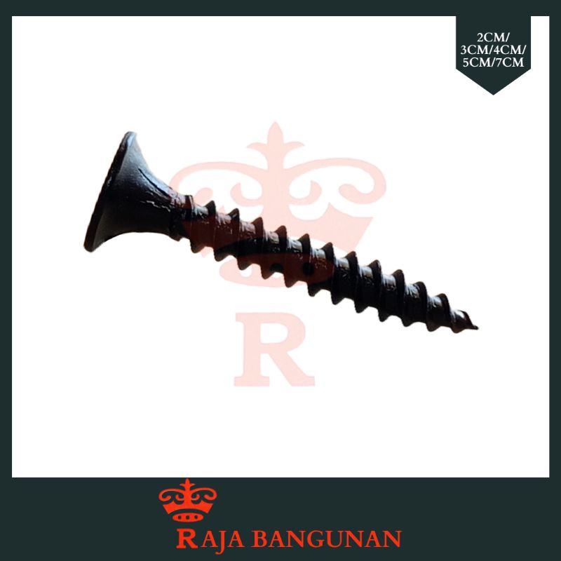 Jual Sekrup Gypsum Paku Gipsum Sekrap Plafon Rumah Hitam 6x1 6x11/4 ...