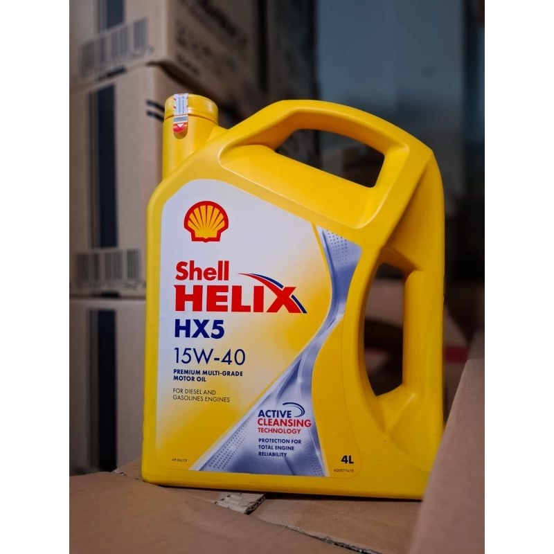 Jual OLI PELUMAS MESIN SHELL HELIX HX5 SAE 15W-40 4LITER OLI MOBIL ...