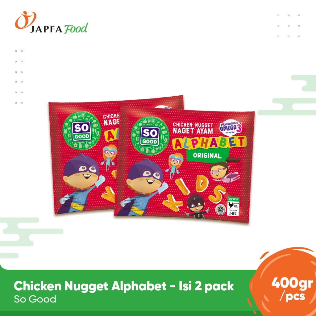 Jual So Good Chicken Nugget / Naget Ayam Alphabet 400gr - Isi 2 pack | Shopee Indonesia