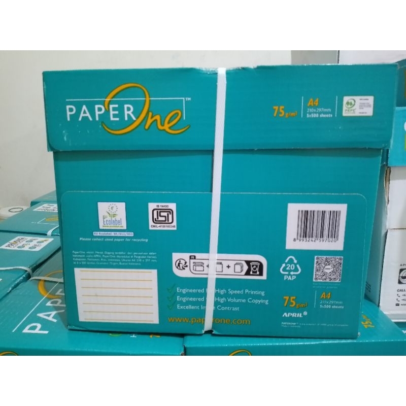 Jual kertas HVS A4 75 gr PAPER ONE 1 dus (5 rim) | Shopee Indonesia