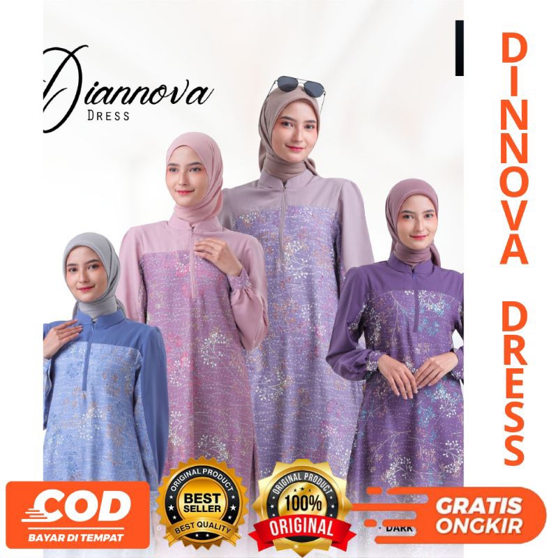 Jual NEW!! BUSANA MUSLIM GAMIS DIANNOVA DRESS BY LUBI | Shopee Indonesia