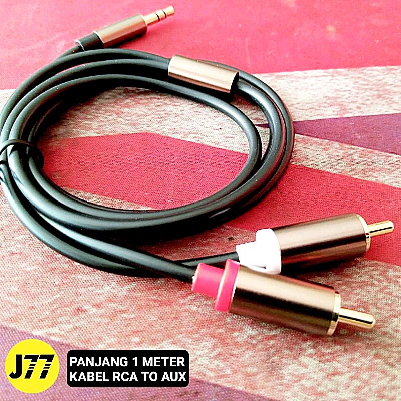 Jual Kabel RCA male to Aux 3.5mm male Dual Shield 1 Meter | Shopee ...