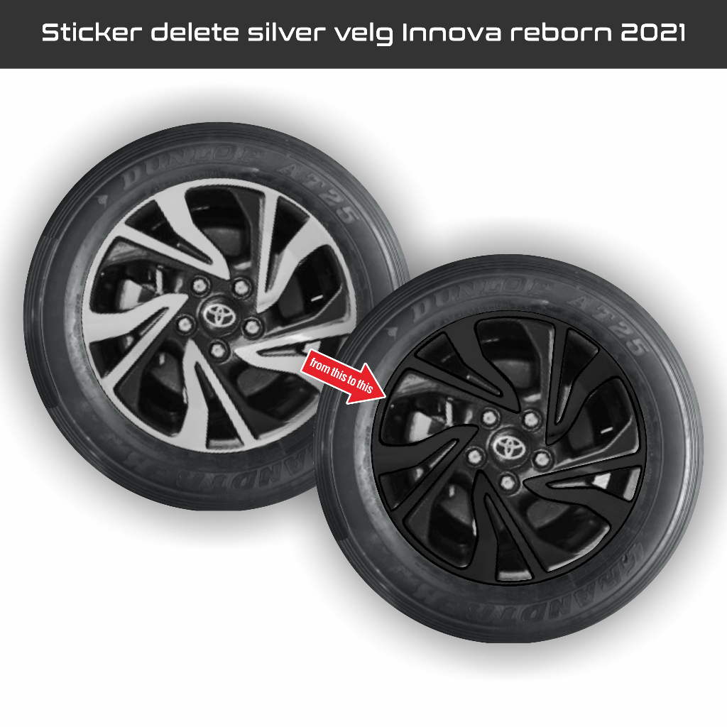 Jual sticker delete silver velg innova reborn 2021-2024(harga 5velg ...