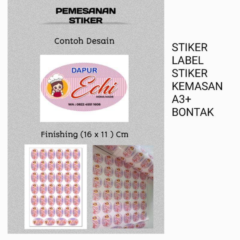 Jual StikerKemasan,Stiker Label,Stiker costum, Stiker Bontak, | Shopee ...