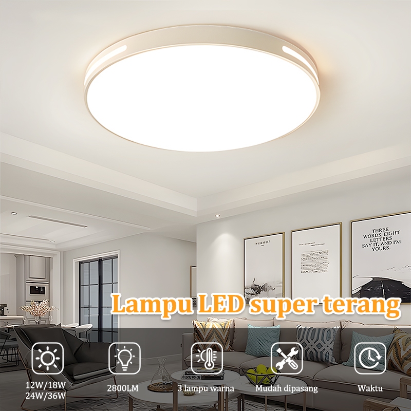 Jual Lampu Plafon Minimalis Modern Gaya Bulat Pvc 36Watt LED 3 Warna ...