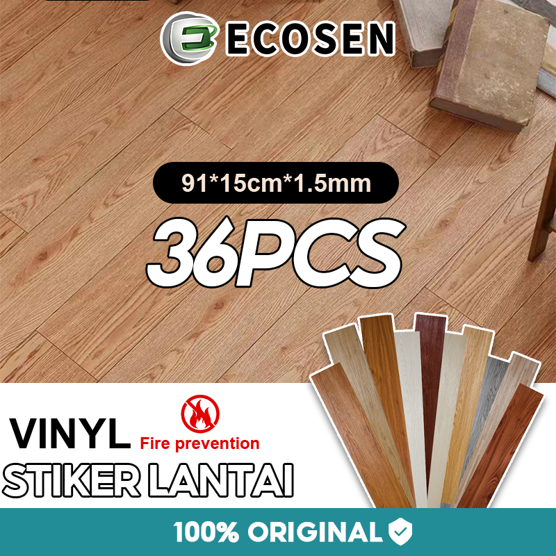 Jual ECOSEN 1 BOX (36 Pcs) Floor Vinyl Lantai Stiker Lantai kayu ...