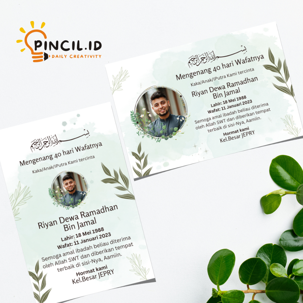 Jual KARTU TAHLIL, STIKER TAHLILAN, KARTU BESEK, KARTU SOUVENIR ...