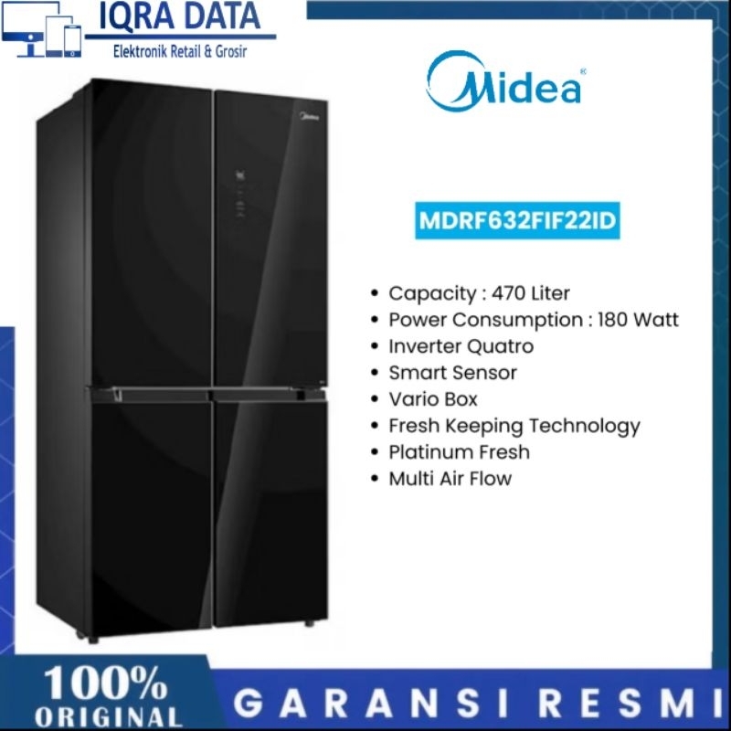 Jual MIDEA Kulkas Side by Side 4 Pintu 470 L Inverter MDRF632FIF22ID ...