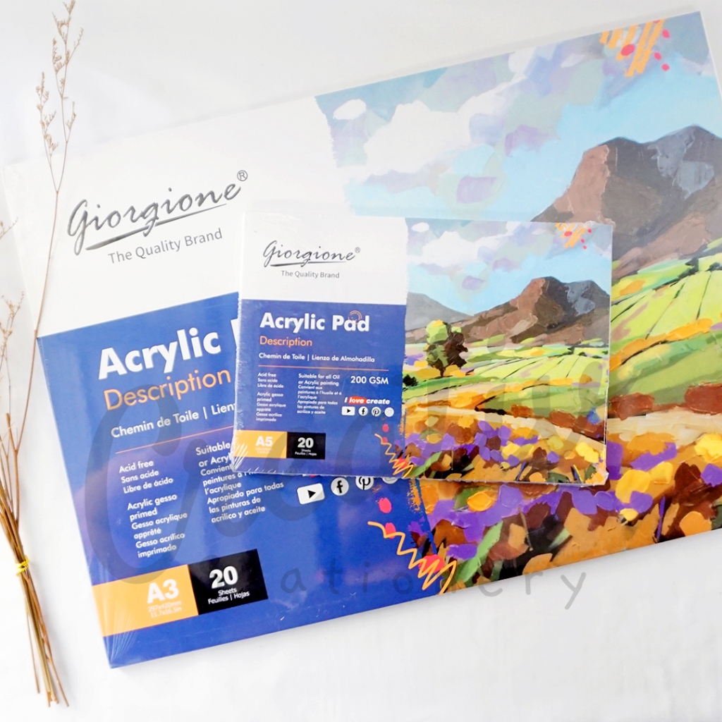 Jual GIORGIONE Acrylic Canvas Pad A3 A4 A5 200 Gsm 20 Lembar | Shopee ...