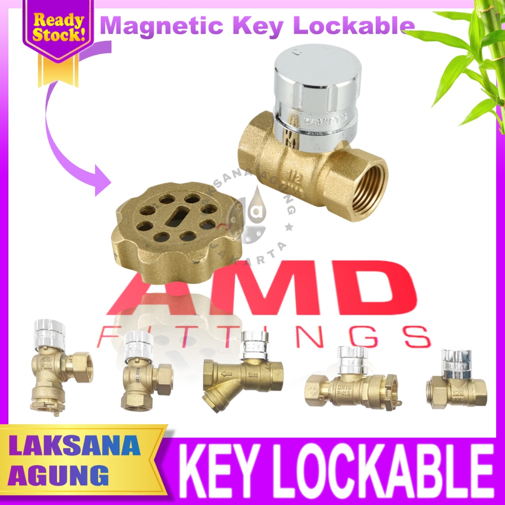 Jual [AMD] Magnetic Key Brass Type C Kunci lockable Magnetic For Valve ...