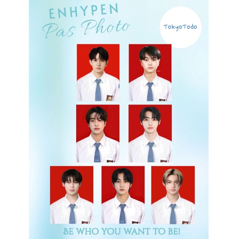 Jual Pas Photo Enhypen Member SMA Pas Foto 2x3 3x4 Latar Merah Biru ...
