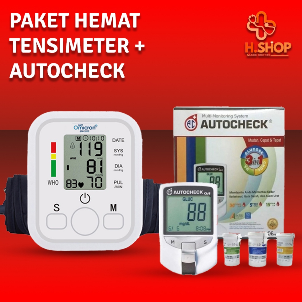 Jual Paket Bundling 4 In 1 Hemat Alat Cek Pengukur Tekanan Tensi Darah ...