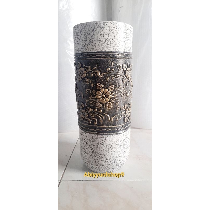 Jual Pot terakota motif aesthetic design elegan || Vas Gucci ANTI PECAH !! Vas bunga hias ...