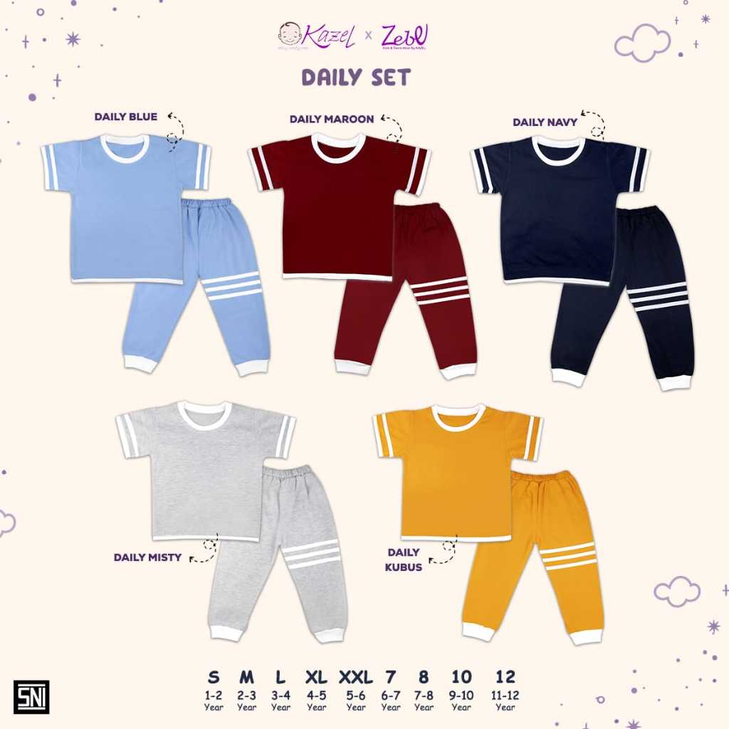 Jual KAZEL x ZEBE DAILY SET PDK PJG (1 STEL) 1 - 12 TAHUN | Shopee Indonesia