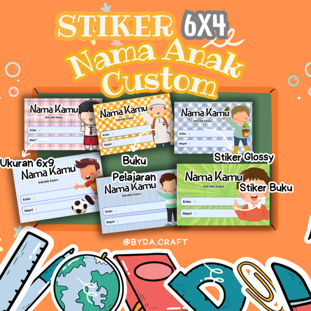 Jual Sticker Buku dan barang bisa custome pakai nama | Shopee Indonesia