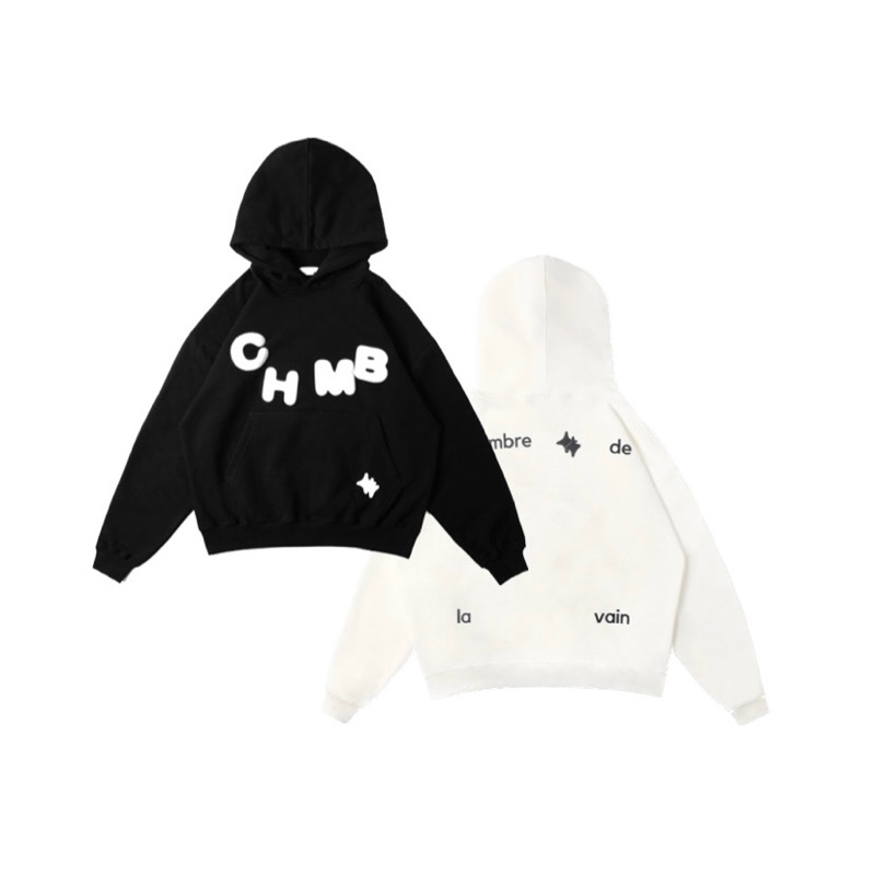 Jual CHMB CHAMBRE DE LA VAIN BASIC HOODIE BLACK WHITE | Shopee Indonesia