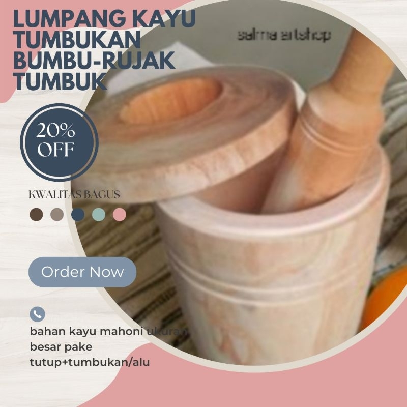 Jual lumpang kayu rujak tumbuk,Lumpang Kayu Tumbuk Bumbu & Rujak dengan ...