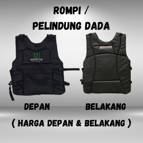 Jual Rompi Racing Team/Alas Dada Tebal Depan Belakang/Rompi pelindung ...