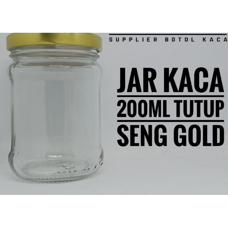 Jual Botol Kaca Jar 200ml dan tutup minimal 6 pcs | Shopee Indonesia