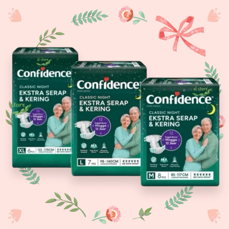 Jual CONFIDENCE ADULT DIAPERS CLASSIC NIGHT M8 , L7 , XL6 | Shopee ...