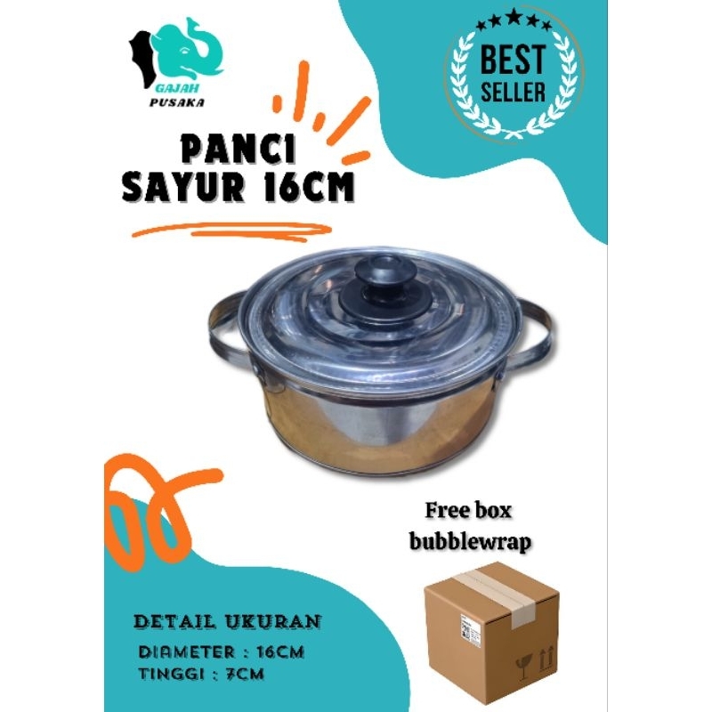 Jual Panci Sayur Gagang Stainless Ukuran 16cm | Shopee Indonesia
