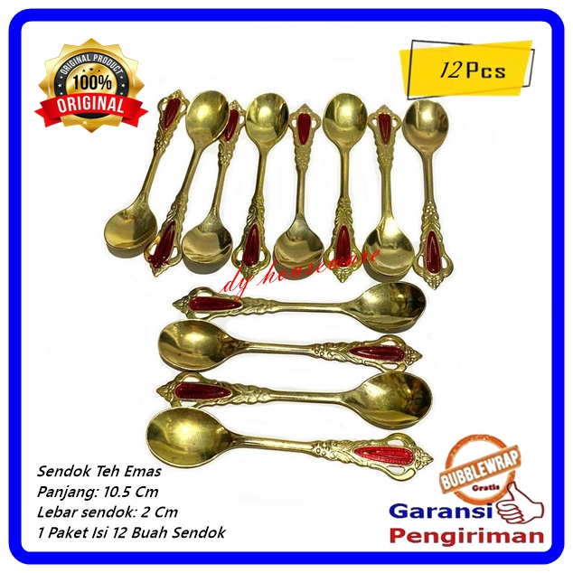 Jual Sendok Teh Mocca Sendok Teh Stainless Emas Sendok Kue Kecil Gold ...