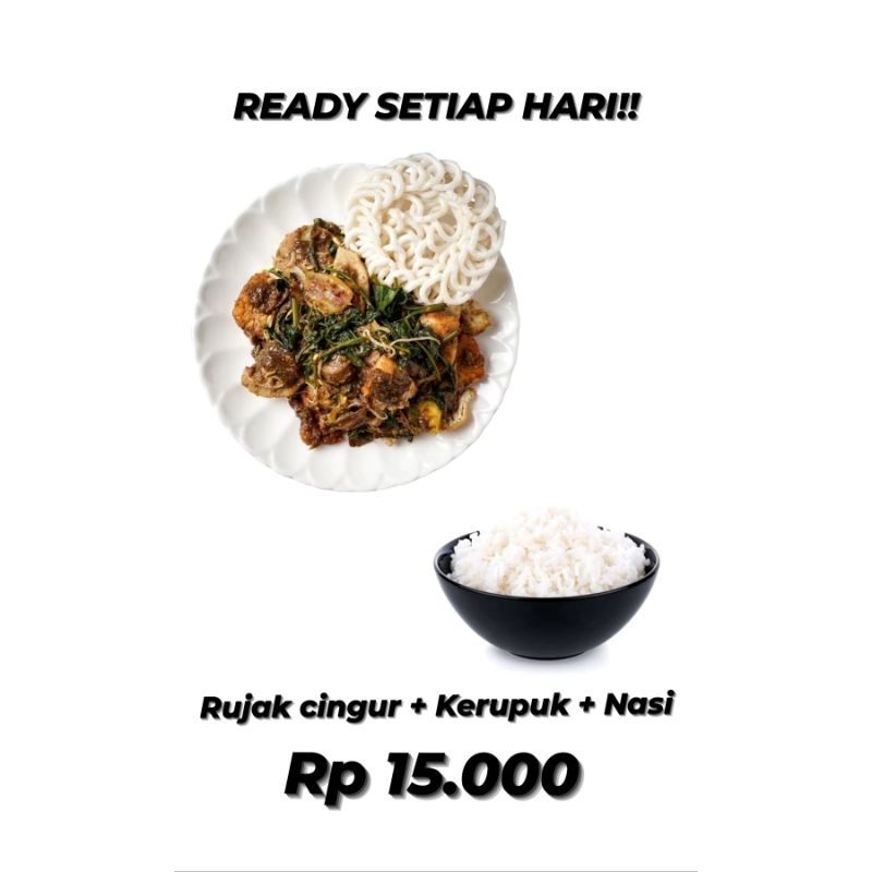 Jual Rujak cingur + nasi putih + kerupuk | Shopee Indonesia
