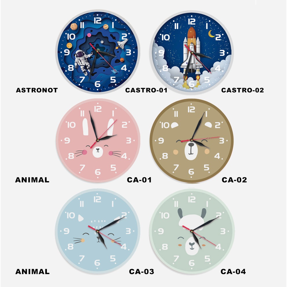 Jual Jam Dinding Anak Hias Decor Home Motif Astronot, Hello Kitty, dan ...