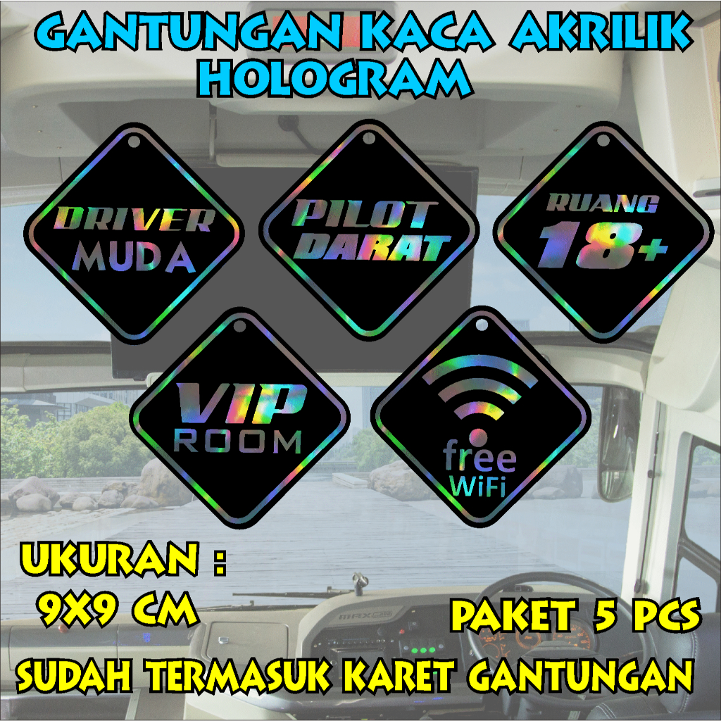 Jual Gantungan kaca truk bus hiasan HOLOGRAMtempel DI kaca mobil - 06 ...
