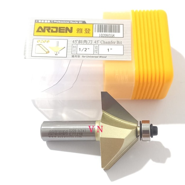 Jual Mata Router/Profil 25 mm As 1/2 x 1 CHAMFER BITS 45 Derajat ARDEN ...