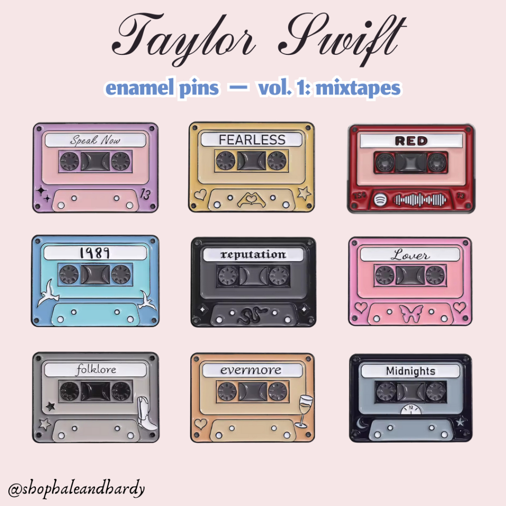 Jual Enamel Pin Taylor Swift Album Mixtape Series | Merchandise Bros ...