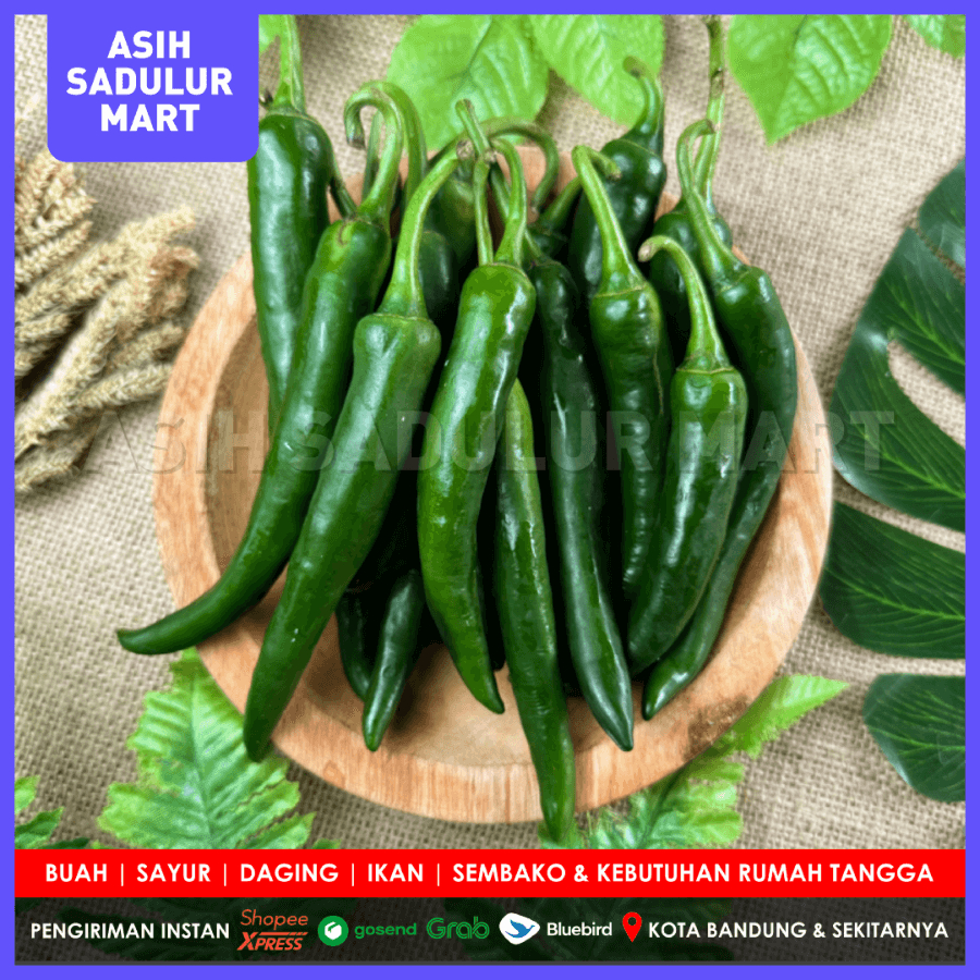 Jual Cabe Besar Ijo 500g / 100g Cabai Hijau Bumbu Dapur Bandung | Asih ...