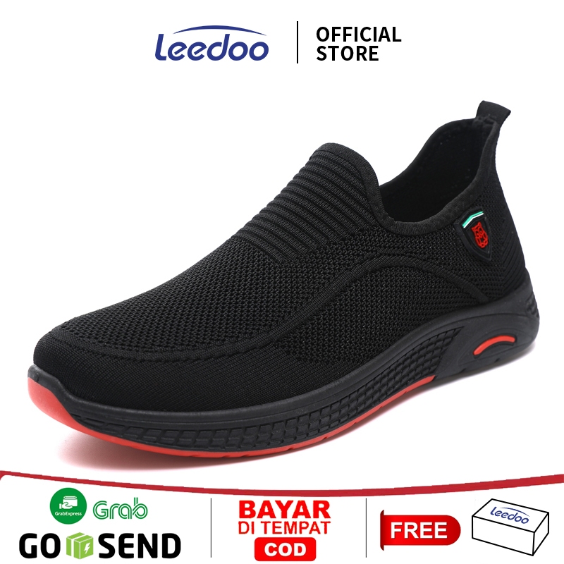 Jual Leedoo Sepatu Pria Slip On Kekinian Olahraga Sepatu Sneakers Pria Running karet Shoes ...