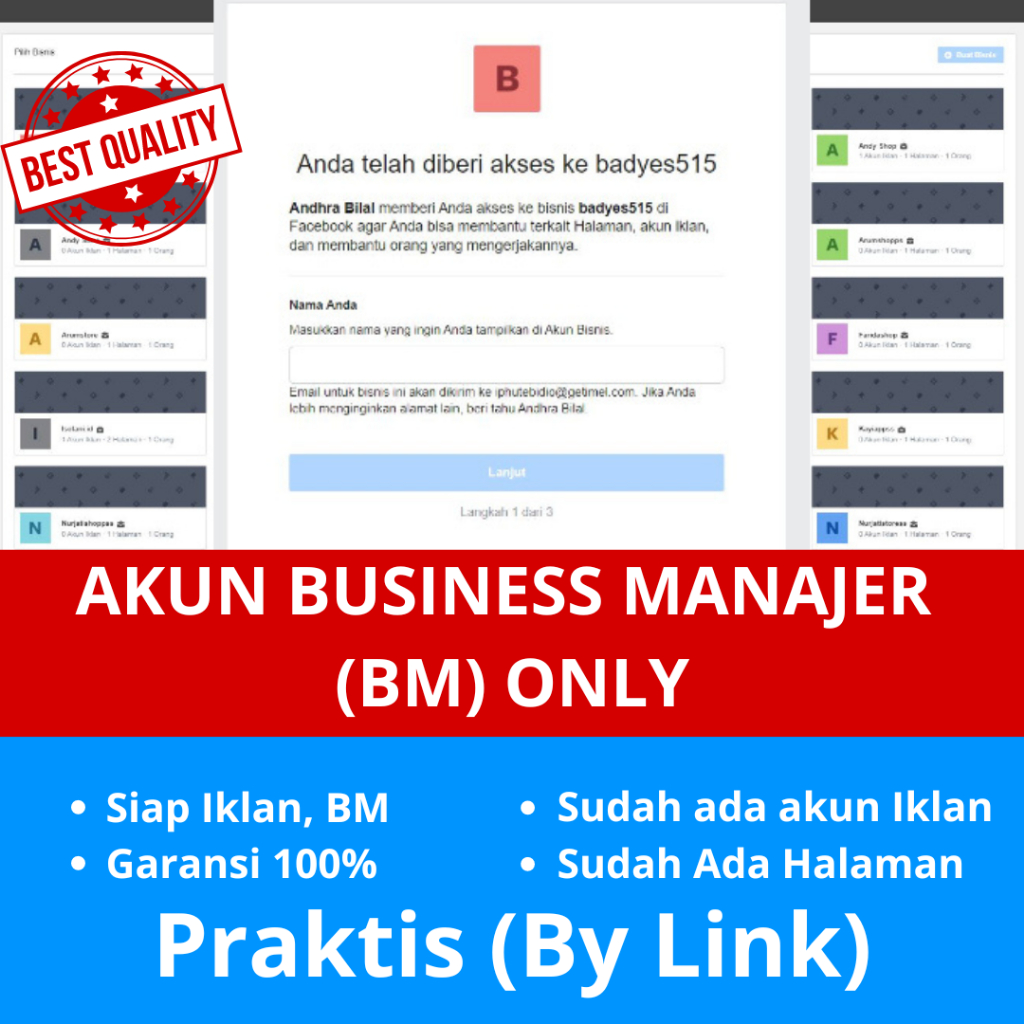 Jual Business Manager Account Only (BM Only) FBADS BERGARANSI | Shopee Indonesia