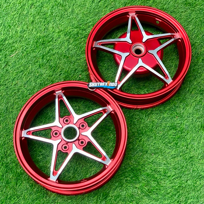 Jual Velg Race Boy Five Star Red Front & Rear Vespa Sprint Primavera ...